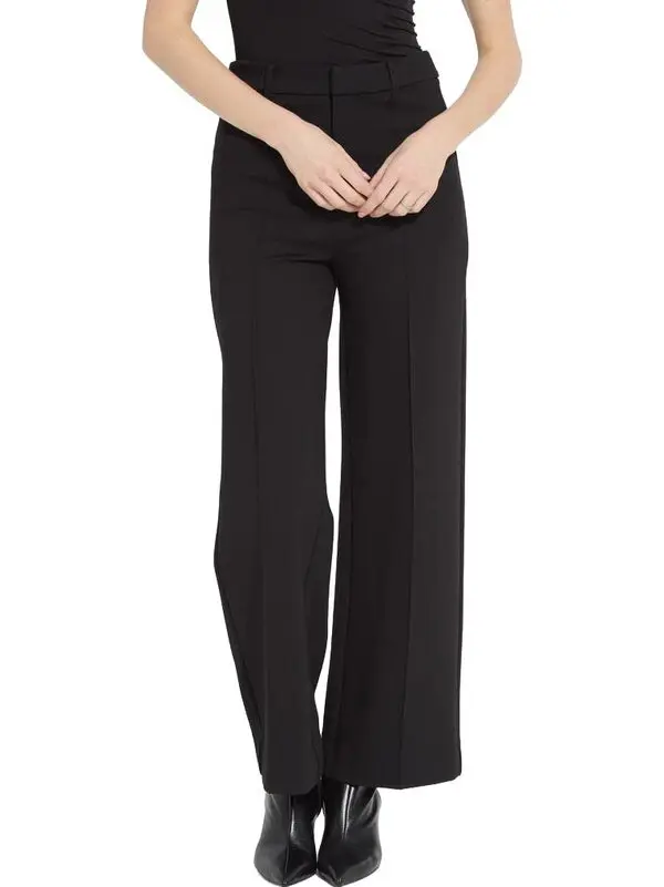 Lyssé Nadia Zip Front Wide Leg Ponte Trousers - Black