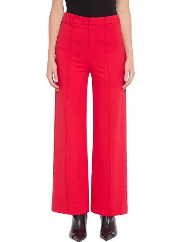 Lyssé Nadia Zip Front Wide Leg Ponte Trousers - Rouge