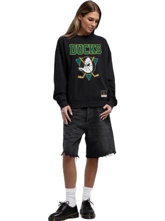 Mitchell & Ness Anaheim Ducks Oversized Sweatshirt - Black