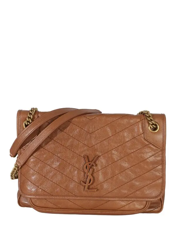 Saint Laurent Niki Chain Satchel - Brown