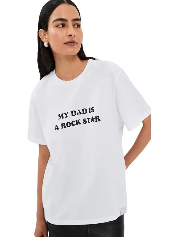 Stella McCartney My Dad Is A Rockstar Boyfriend T-shirt - White
