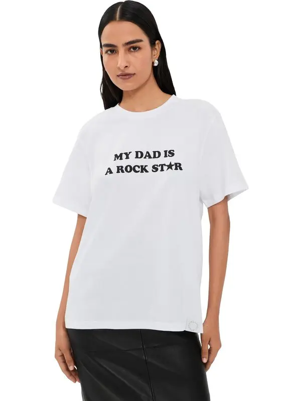 Stella McCartney My Dad Is A Rockstar Boyfriend T-shirt - White