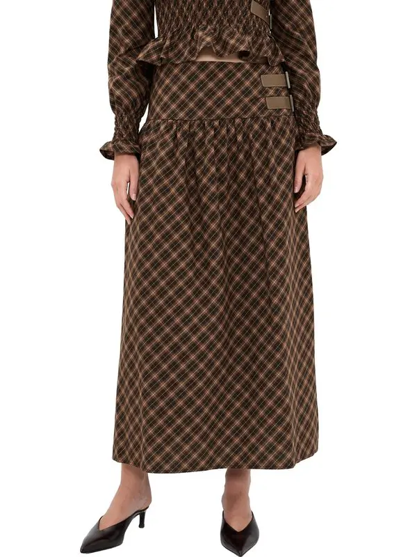 HOUSE OF SUNNY Check Buckle Skirt - Multi Check
