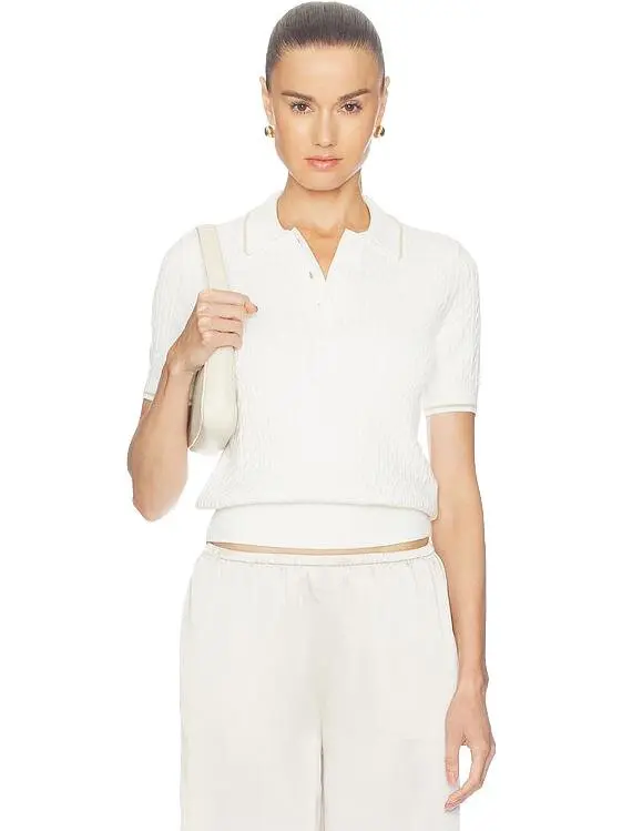 Lacoste Torsades Polo Top - Ivory