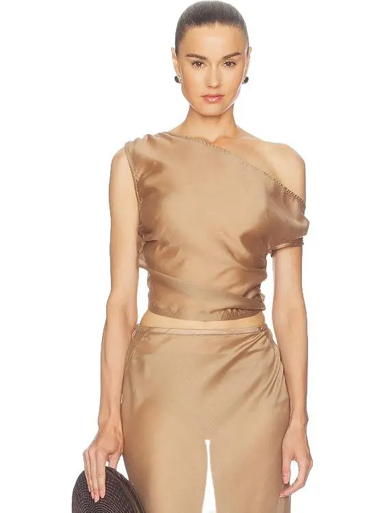 SOLAQUA Genevieve Off-shoulder Top - Toffee