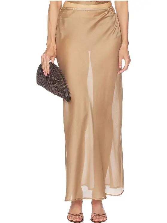 SOLAQUA Francesca Bias Skirt - Toffee