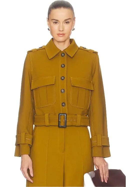 Zimmermann Valiant Cropped Utility Jacket - Chartreuse