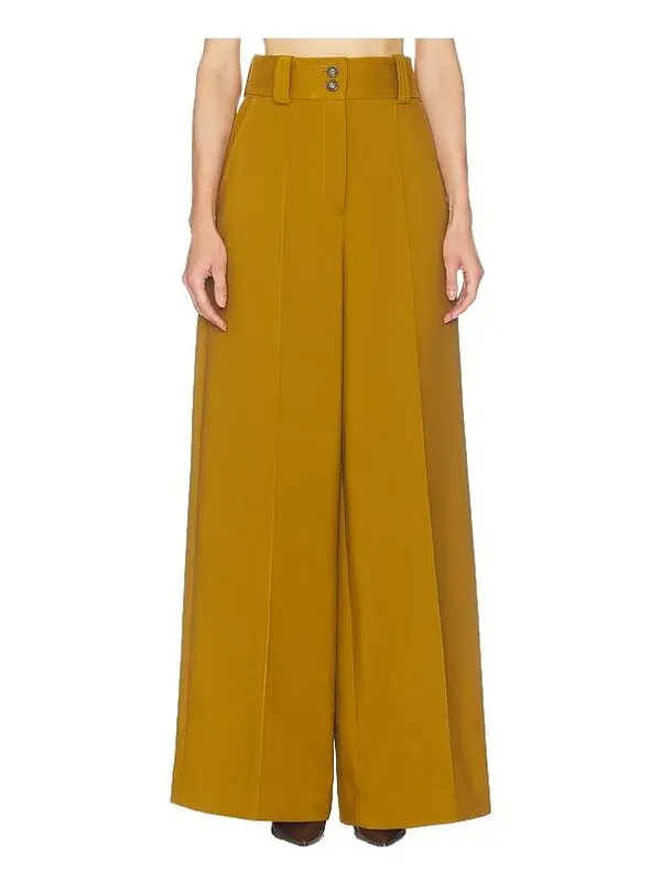 Zimmermann Valiant Wide Leg Pant In Green - Chartreuse