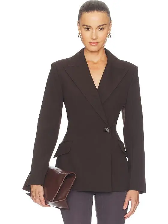 Simkhai Surabhi Hourglass Blazer - Chocolate