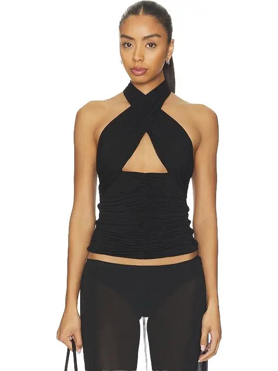 Misha Collection The Twist Jersey Top - Black