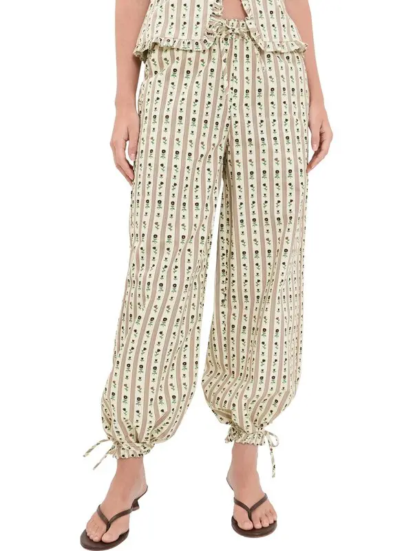 HOUSE OF SUNNY Vintage Rose Balloon Pants - Multi Stripe