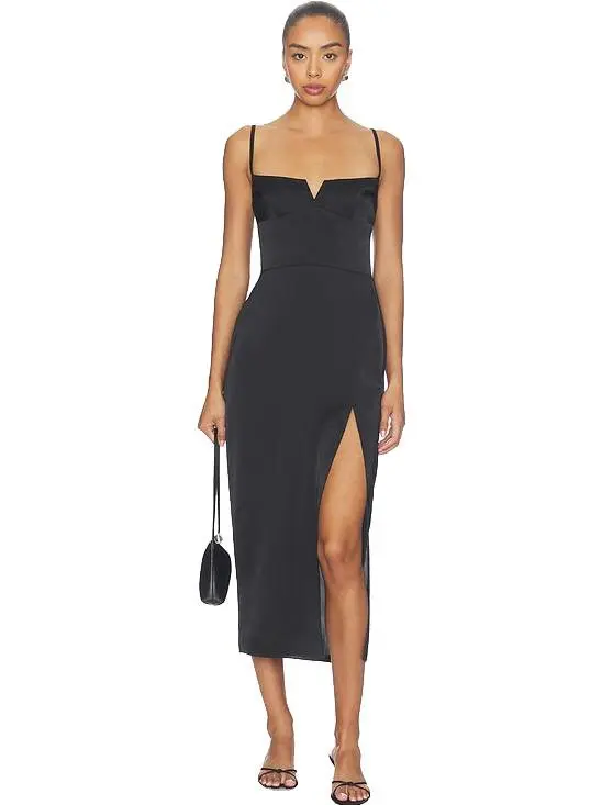 Amanda Uprichard Lyra Midi Dress - Black