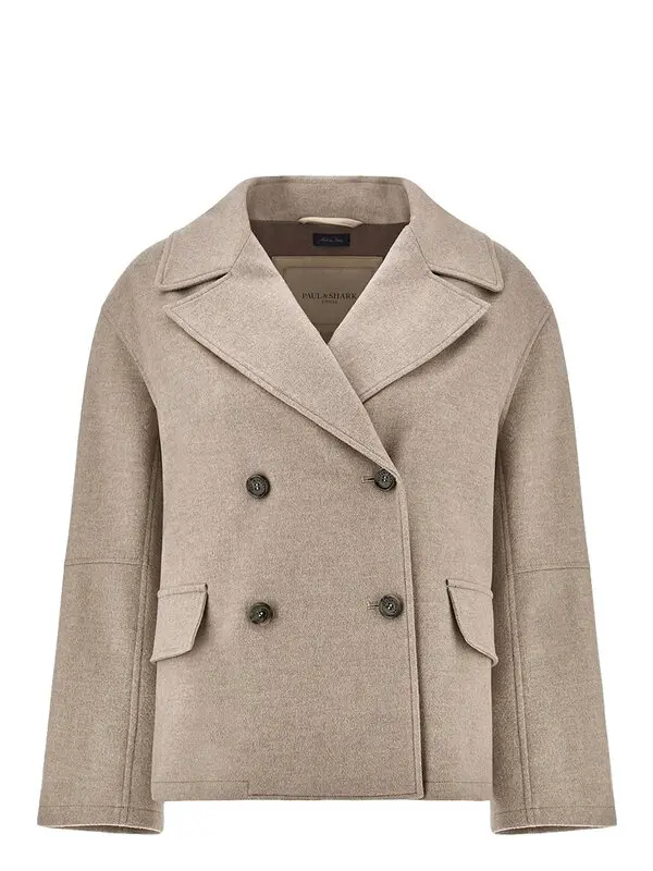 Paul & Shark Cashmere Double-breasted Peacoat - Sahara