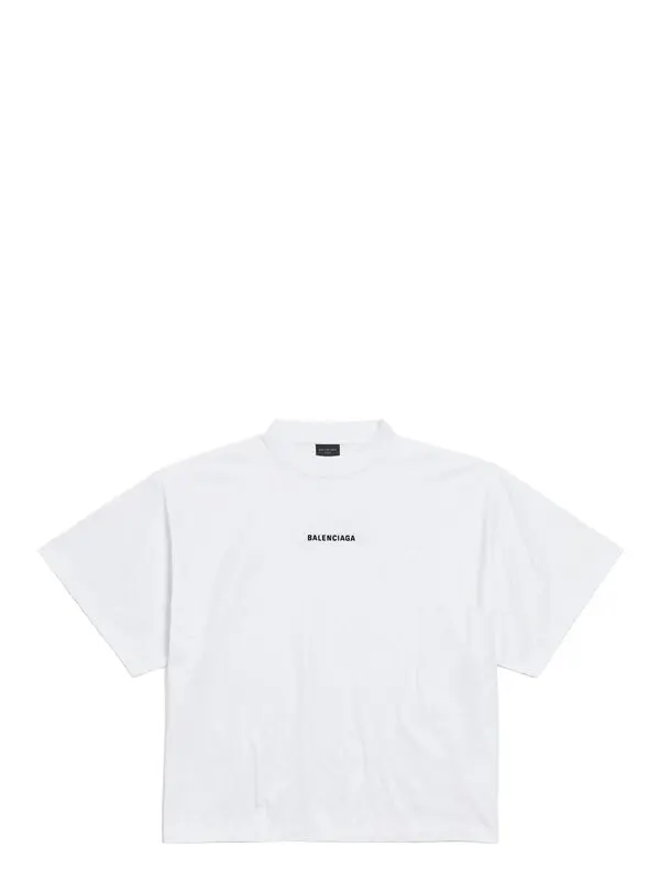 Balenciaga Back Cropped T-shirt - White