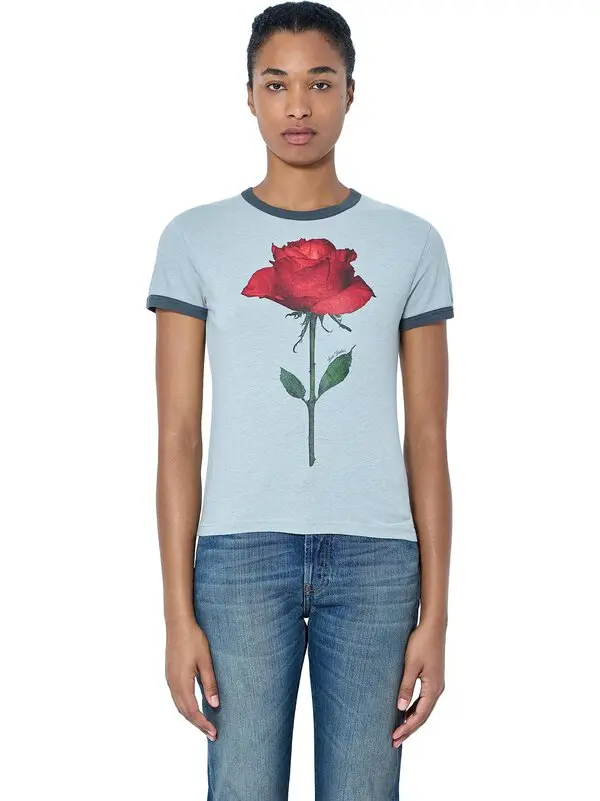 Acne Studios Graphic Rose T-shirt - Gray
