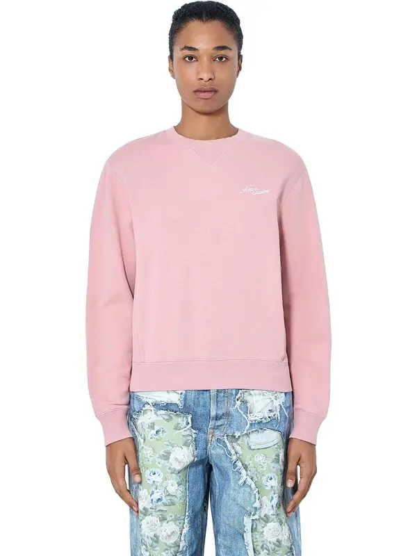 Acne Studios Fleece Sweatshirt With Logo - Pink