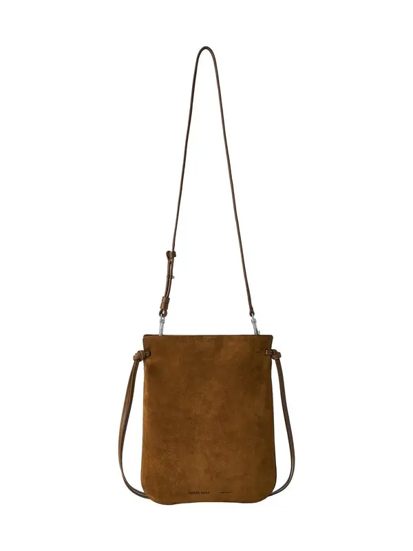 Phoebe Philo Suede Tie Pouch Crossbody Bag - Brown