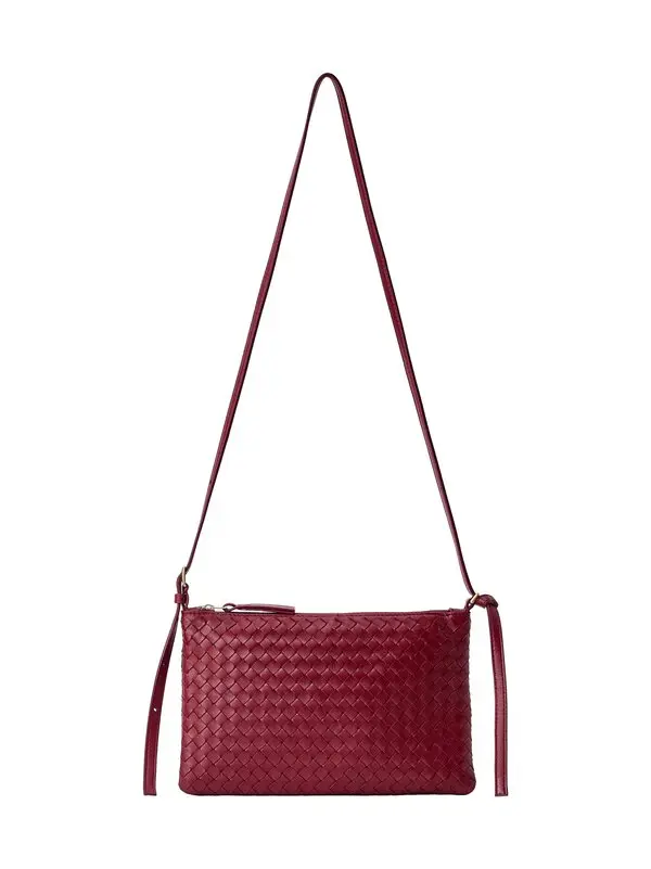 Bottega Veneta Intrecciato Piccolo Medium Pouch - Red