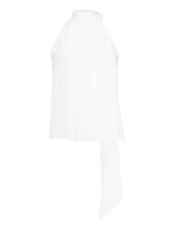 Max Mara Silk Halterneck Sleeveless Blouse - White