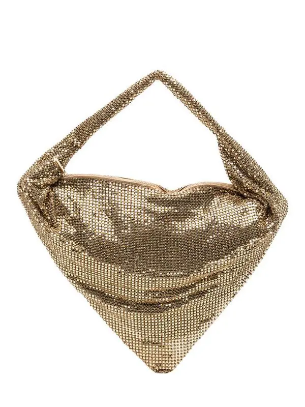 Benedetta Bruzziches Tone Crystal Embellished Shoulder Bag - Gold
