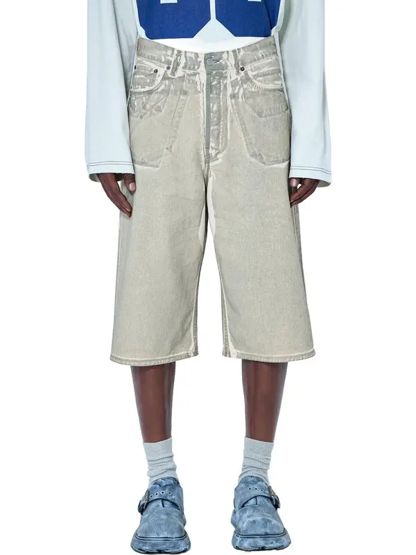 Acne Studios Wide-leg Denim Shorts - Cream