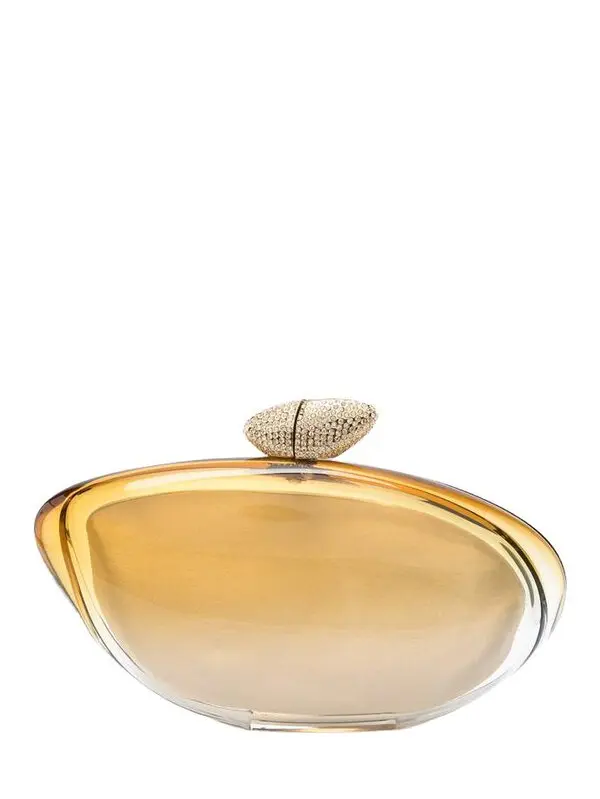 Benedetta Bruzziches Embellished Crystal Clasp Clutch Bag - Gold