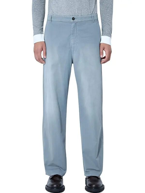 Miu Miu Garment-dyed Twill Pants - Gray