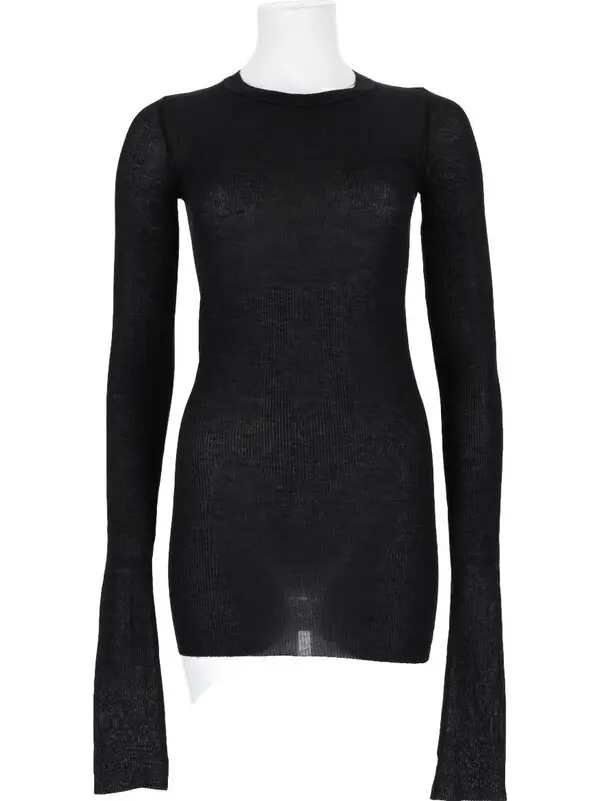 Rick Owens Long Sleeve Sheer Knit Top - Black