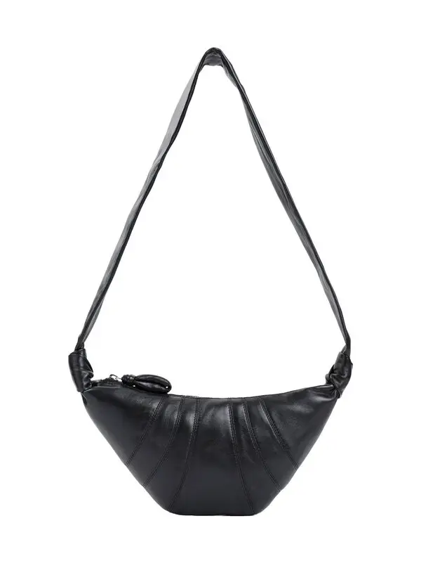 LEMAIRE Leather Croissant Zip Bag - Black