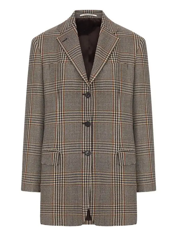 Tagliatore Checked Wool Blend Blazer Jacket With Three Buttons - Multicolor