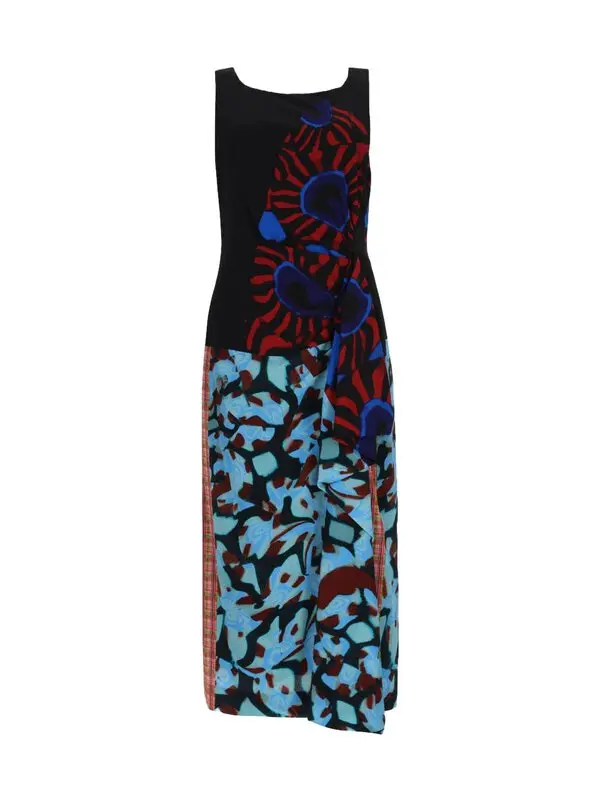 Dries Van Noten Sleeveless Printed Midi Dress - Multicolor