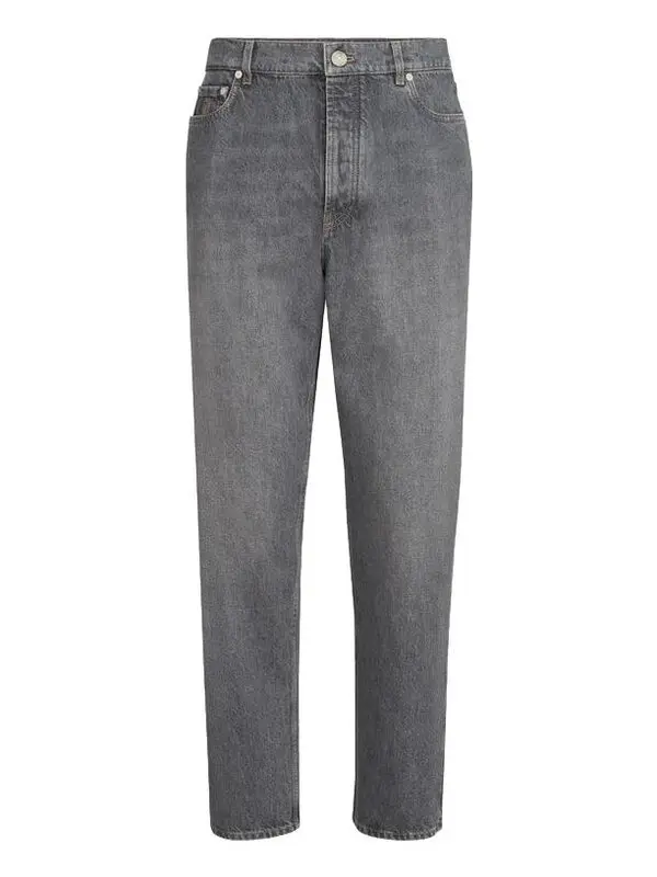 Brunello Cucinelli Grey Denim Regular Fit Jeans - Gray