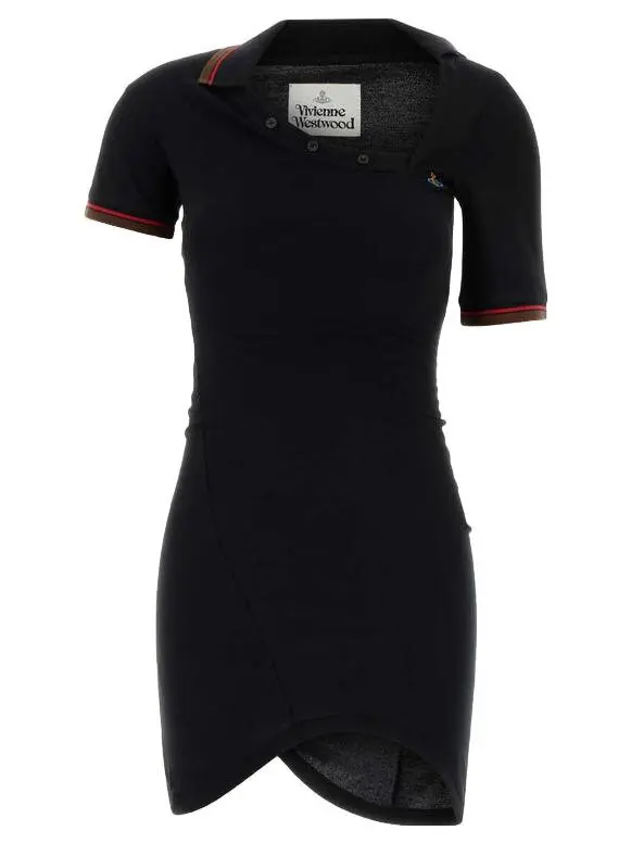 VIVIENNE WESTWOOD Cotton Polo Collar Dress - Black