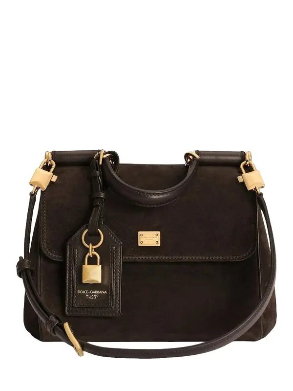 Dolce & Gabbana My Sicily Handbag In Suede - Brown