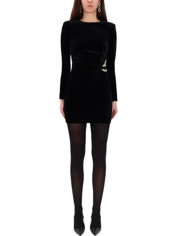 SELF-PORTRAIT Mini Velvet Dress - Black