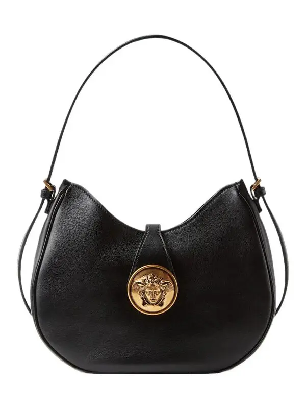 Versace Lambskin Tote Bag With Medusa Emblem - Black