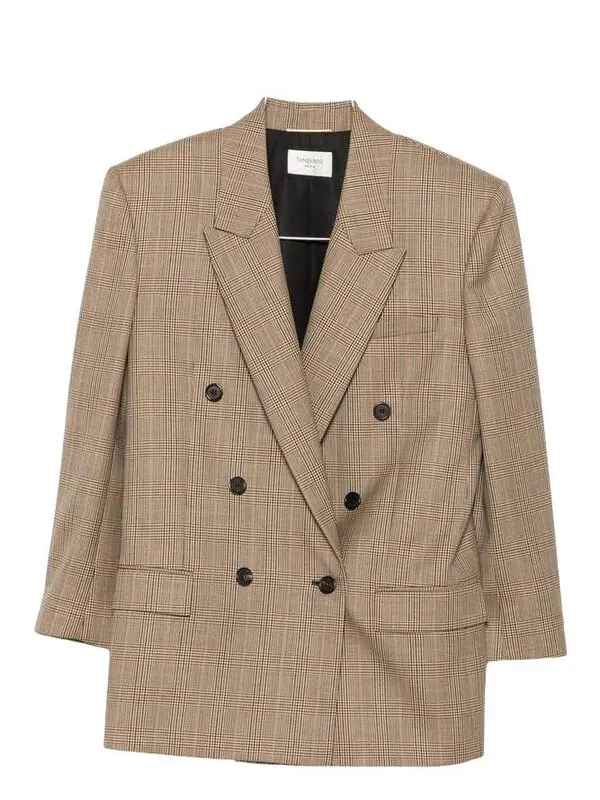 Saint Laurent Jackets Blazers - Brown