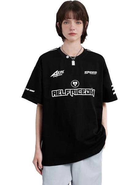 AELFRIC EDEN Racing Graphic Sport Style T-shirt - Black