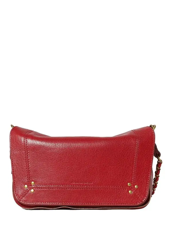 Jérôme Dreyfuss Bobi Grained Leather Crossbody Bag With Removable Chain Strap - Red