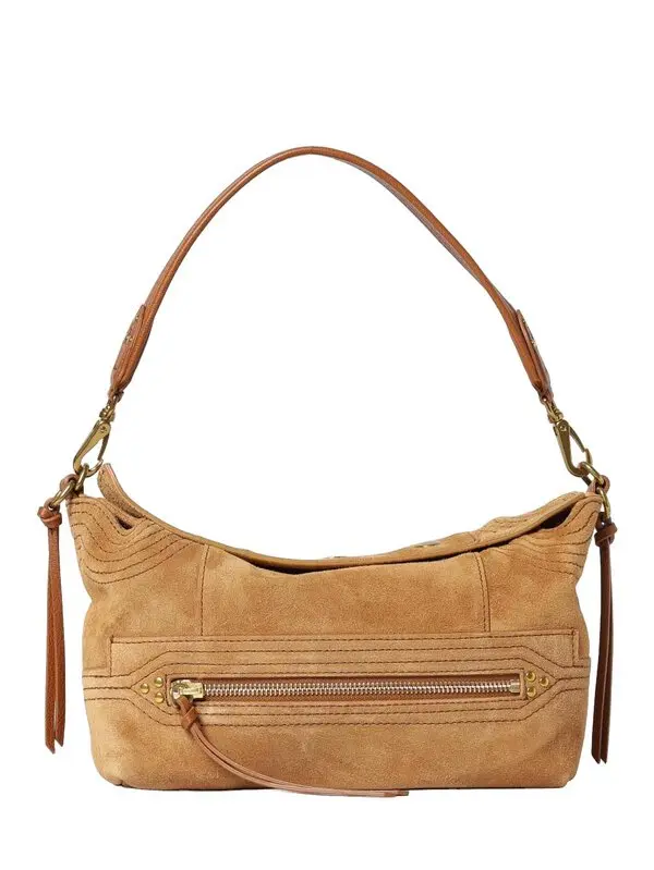 Jérôme Dreyfuss Lucky Mini Suede Calfskin Shoulder Bag - Camel
