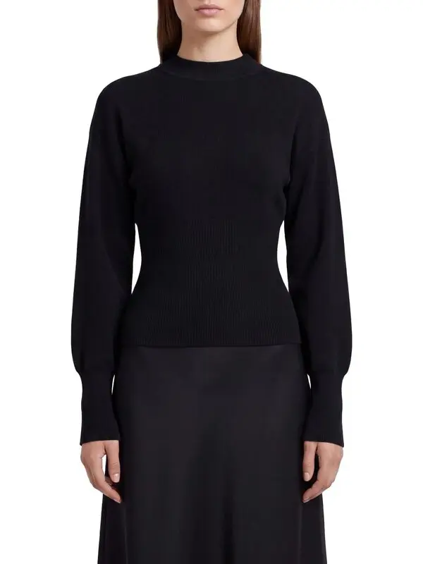 ANINE BING Ribbed Crewneck Jumper - Black