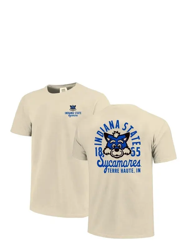 IMAGE ONE Indiana State Sycamores Comfort Colors Mascot Overlay T-shirt - Cream