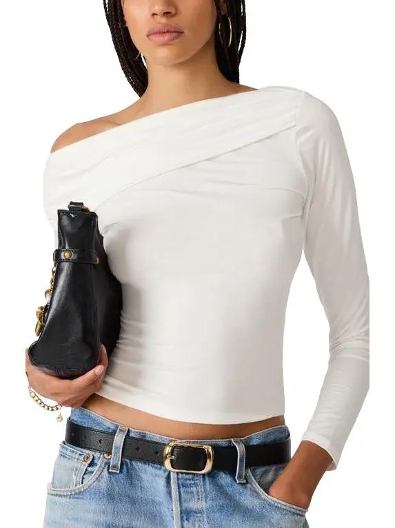 Steve Madden Ryder Off-the-shoulder Knit Top - Cream