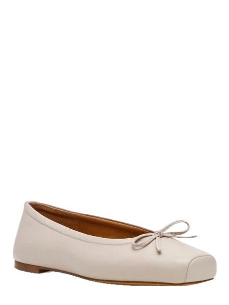 Steve Madden Eleve Square Toe Flat - Bone Leather