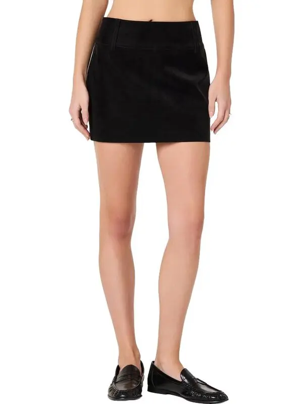 Astr The Label Arielle Faux Leather Skort - Black