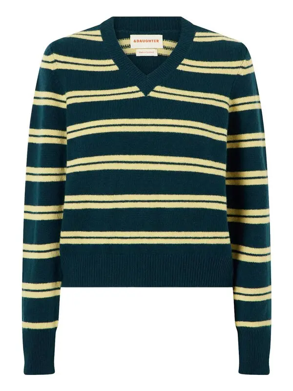 &daughter Sligo Striped Wool Sweater - Green