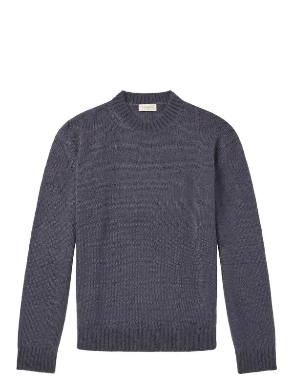 PIACENZA CASHMERE 1733 Mohair And Silk-blend Crew Neck Sweater - Gray