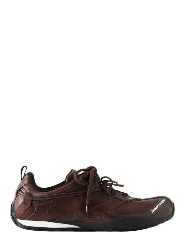 Balenciaga Leather Radar Sneakers - Brown/black