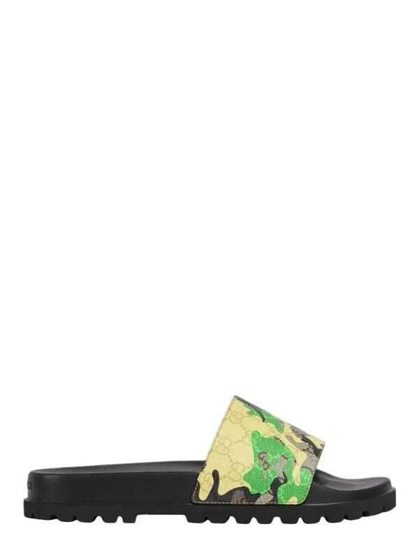 Gucci Lug Sole Slides - Green/yellow