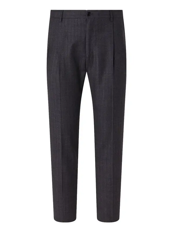 Dolce & Gabbana Straight-leg Pinstriped Virgin Wool Trousers - Gray